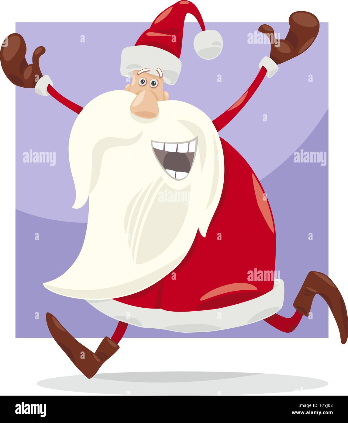 Cartoon illustration funny running santa hi-res stock photography and ...