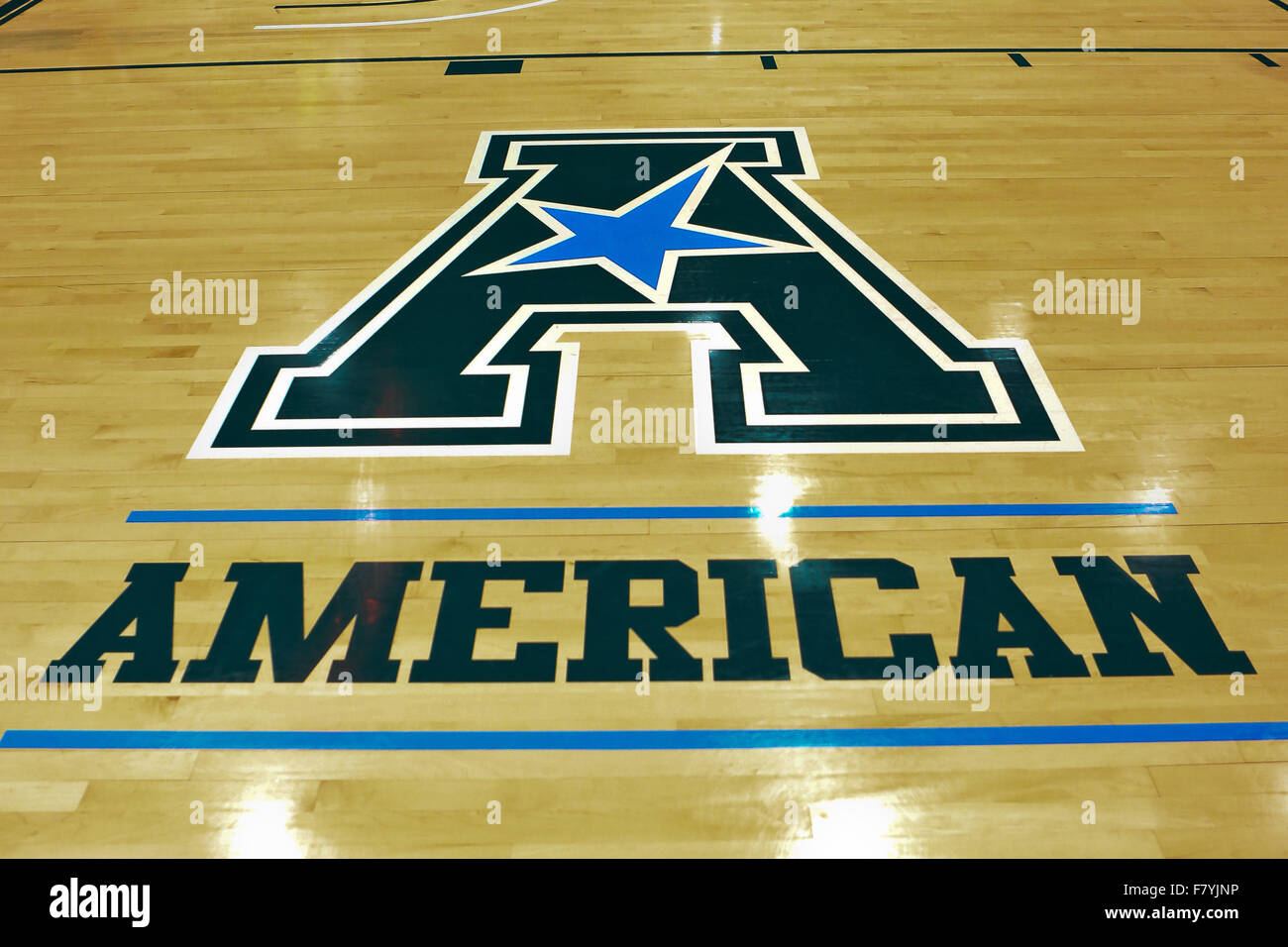 December 2, 2015: The American Conference logo on the court during the ...