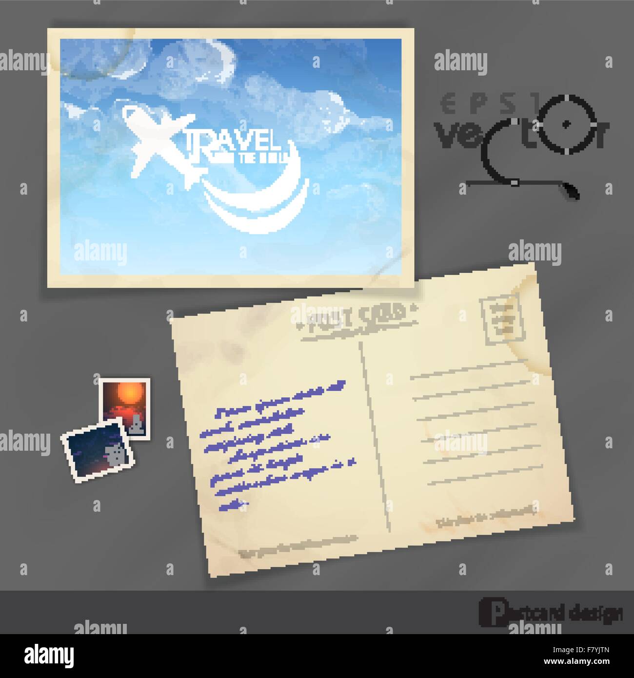 Old Postcard Design, Template Stock Vector Image & Art - Alamy