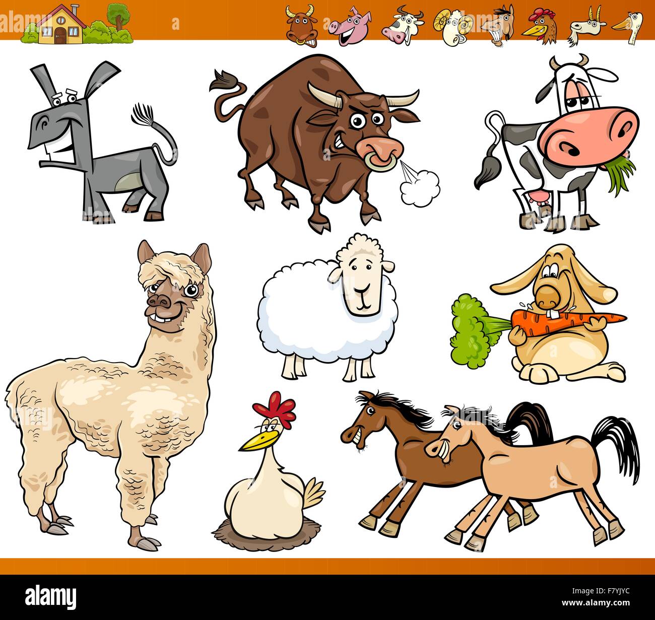 farm animals set cartoon illustration Stock Vector Image & Art - Alamy