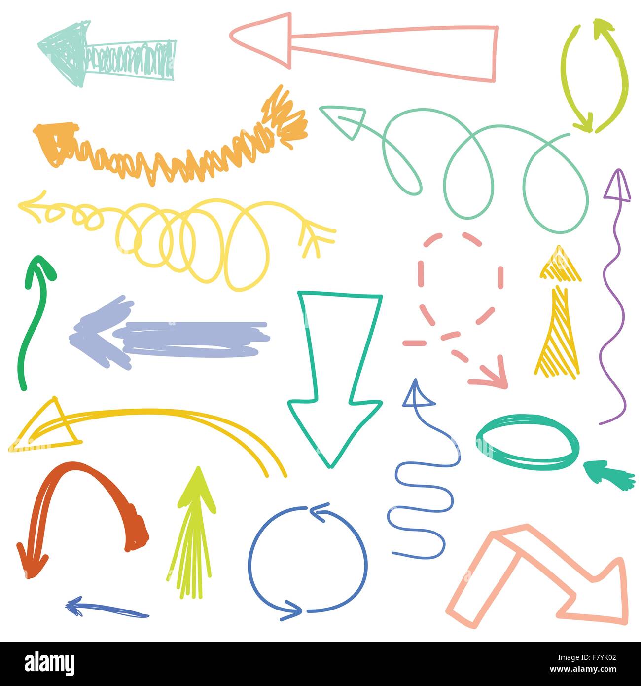 Vector set of hand drawn arrows illustration Stock Vector Image & Art ...
