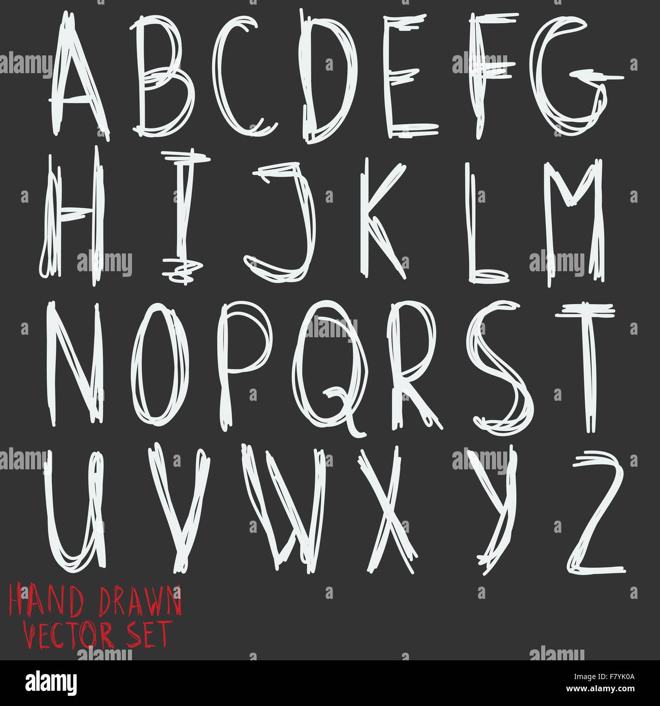 Alphabet letters. Hand drawn illustration by inc Stock Vector Image ...