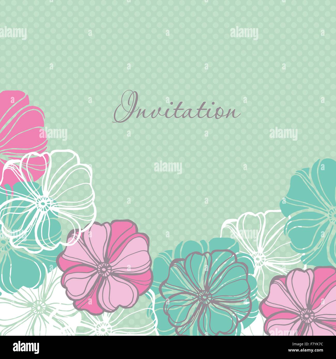 Wedding invitation card design with multicolored drops , floral ...