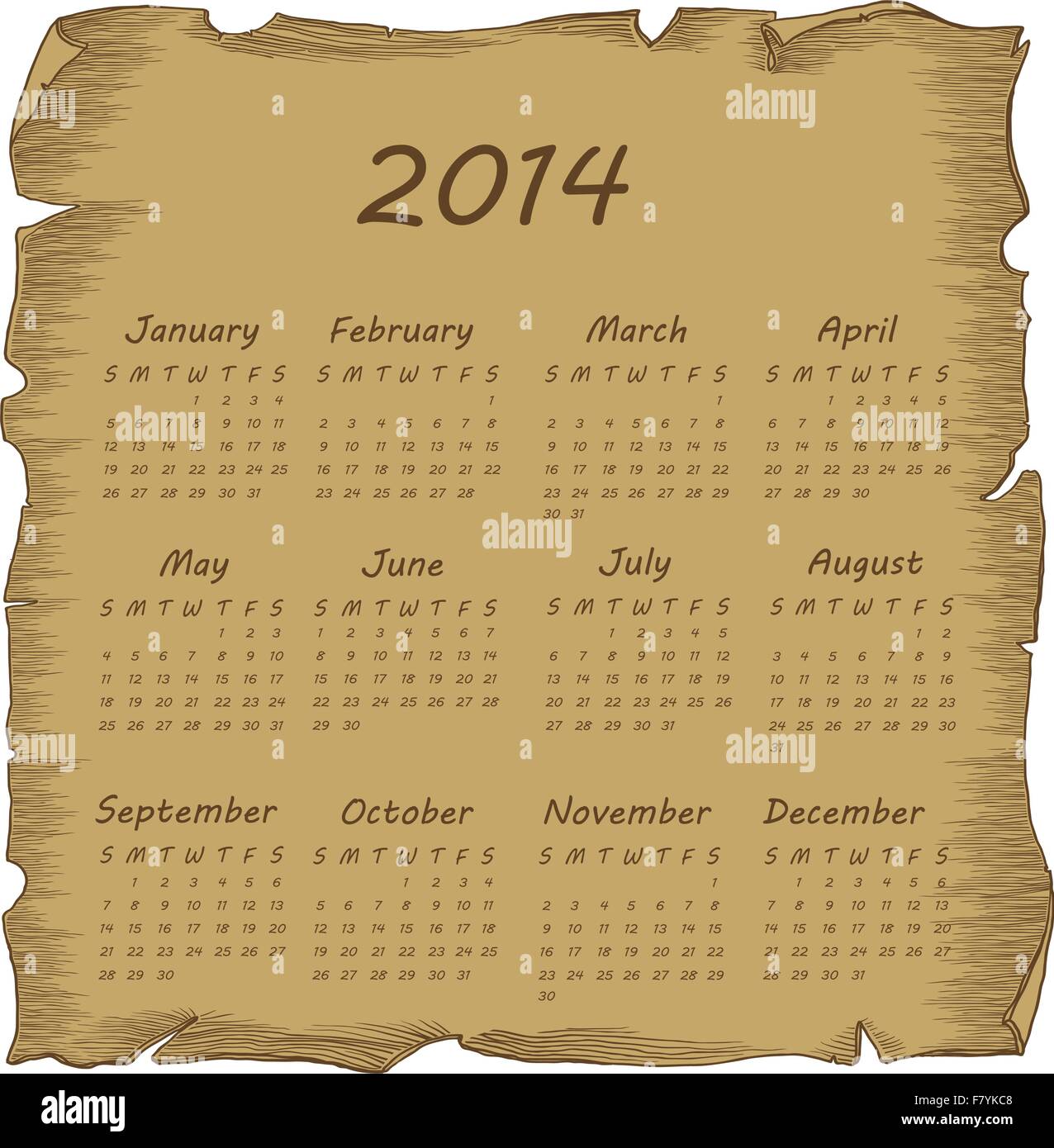 Vintage monthly calendar hi-res stock photography and images - Alamy