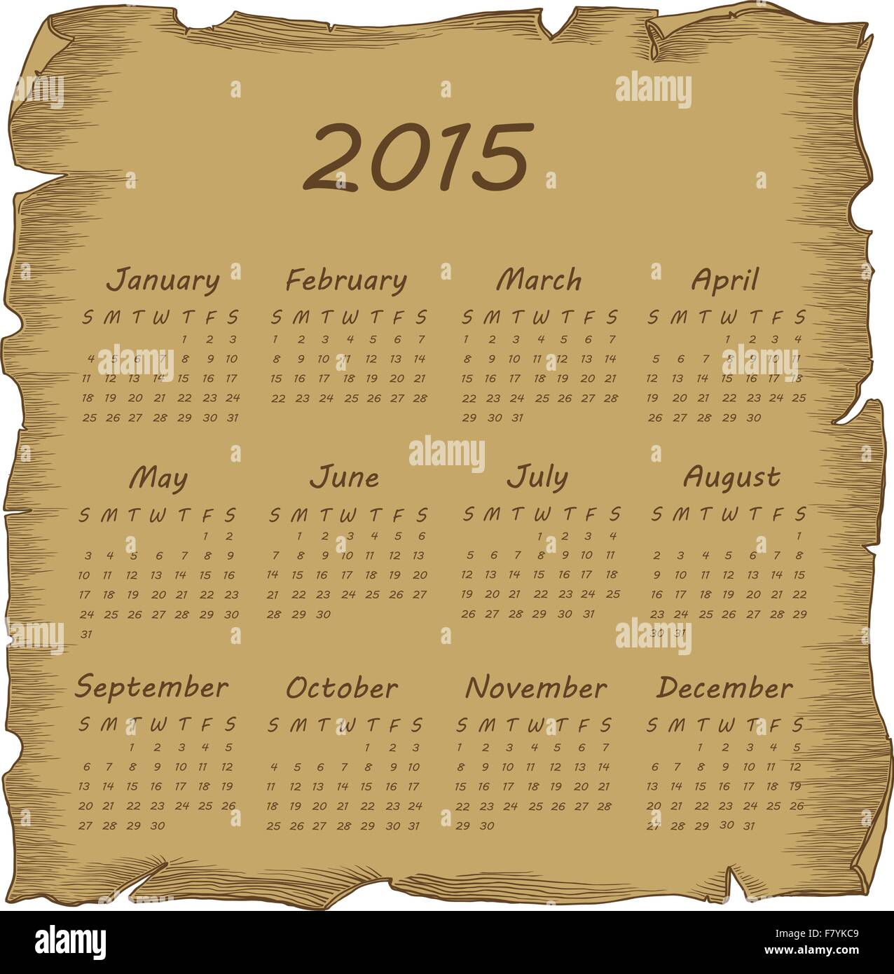 The week calendar old Stock Vector Images - Alamy