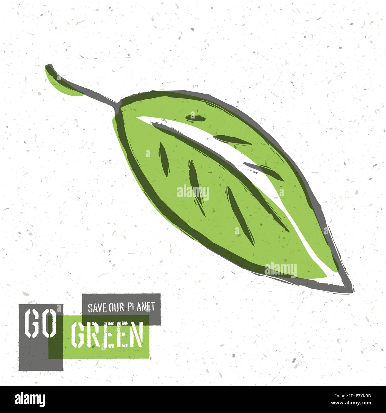 Go Green Concept Poster With Leaf Symbol. Vector Stock Vector Image ...