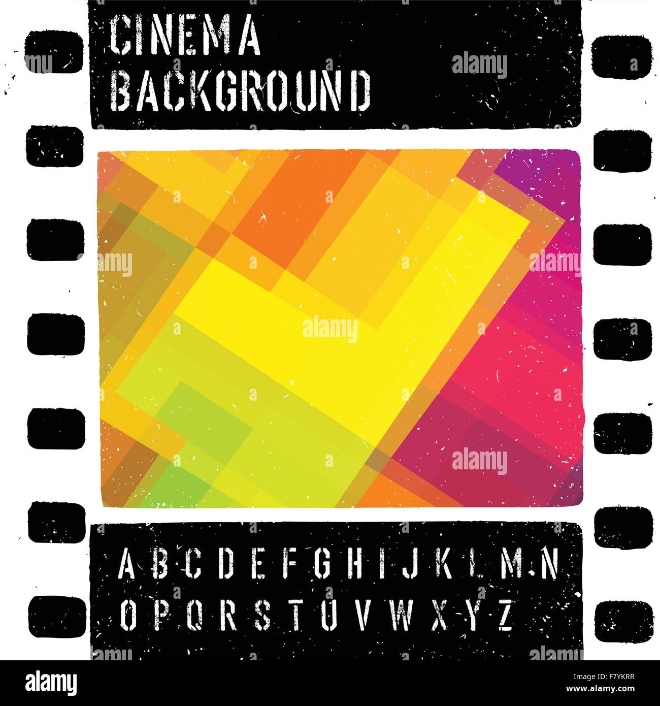 Grunge colorful cinema design template. Vector Stock Vector Image & Art ...