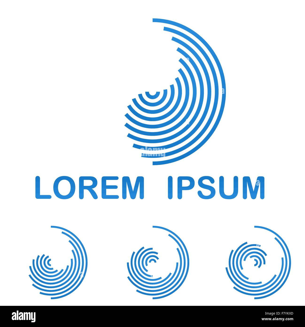 Blue telecommunication logo design icon set Stock Vector Image & Art ...