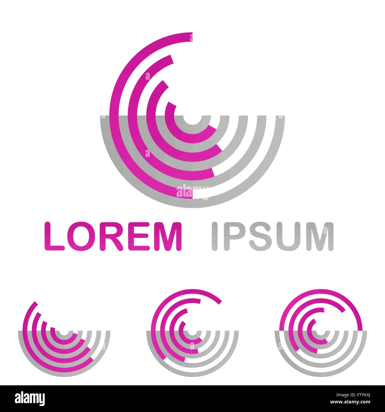 Magenta technology logo design set from half circles Stock Vector Image ...