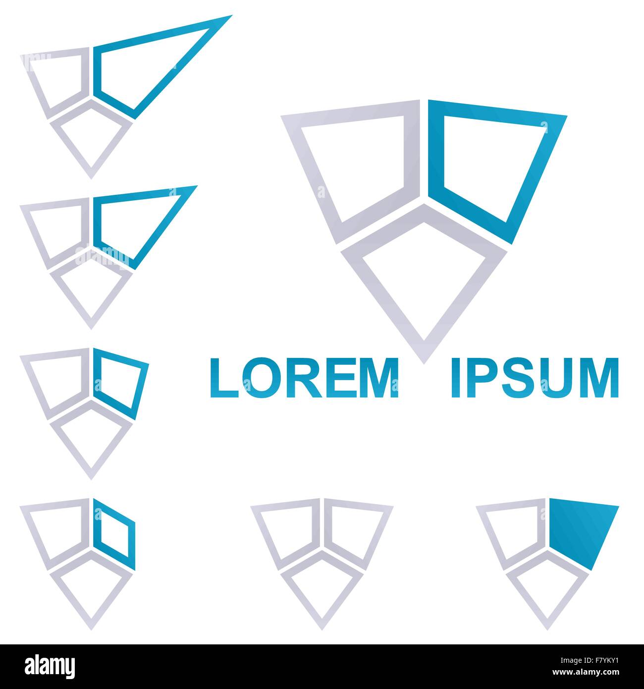 Blue technology symbol logo design set Stock Vector Image & Art - Alamy