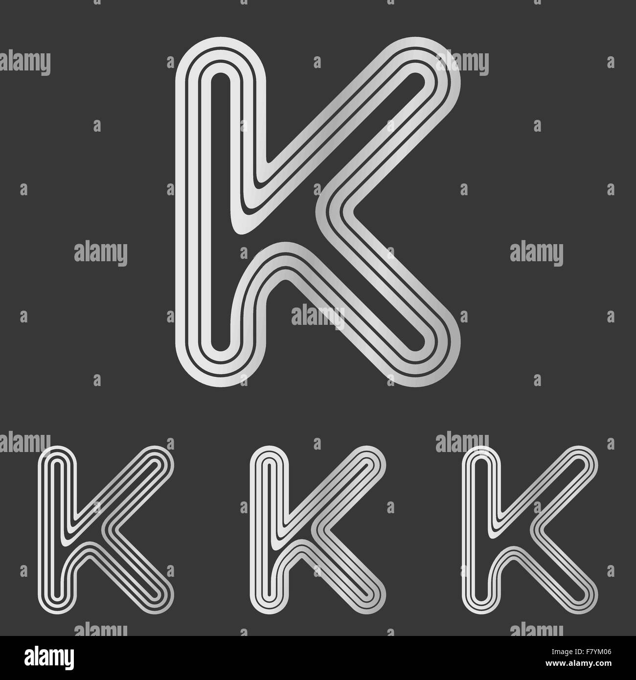 Silver line k logo design set Stock Vector Image & Art - Alamy