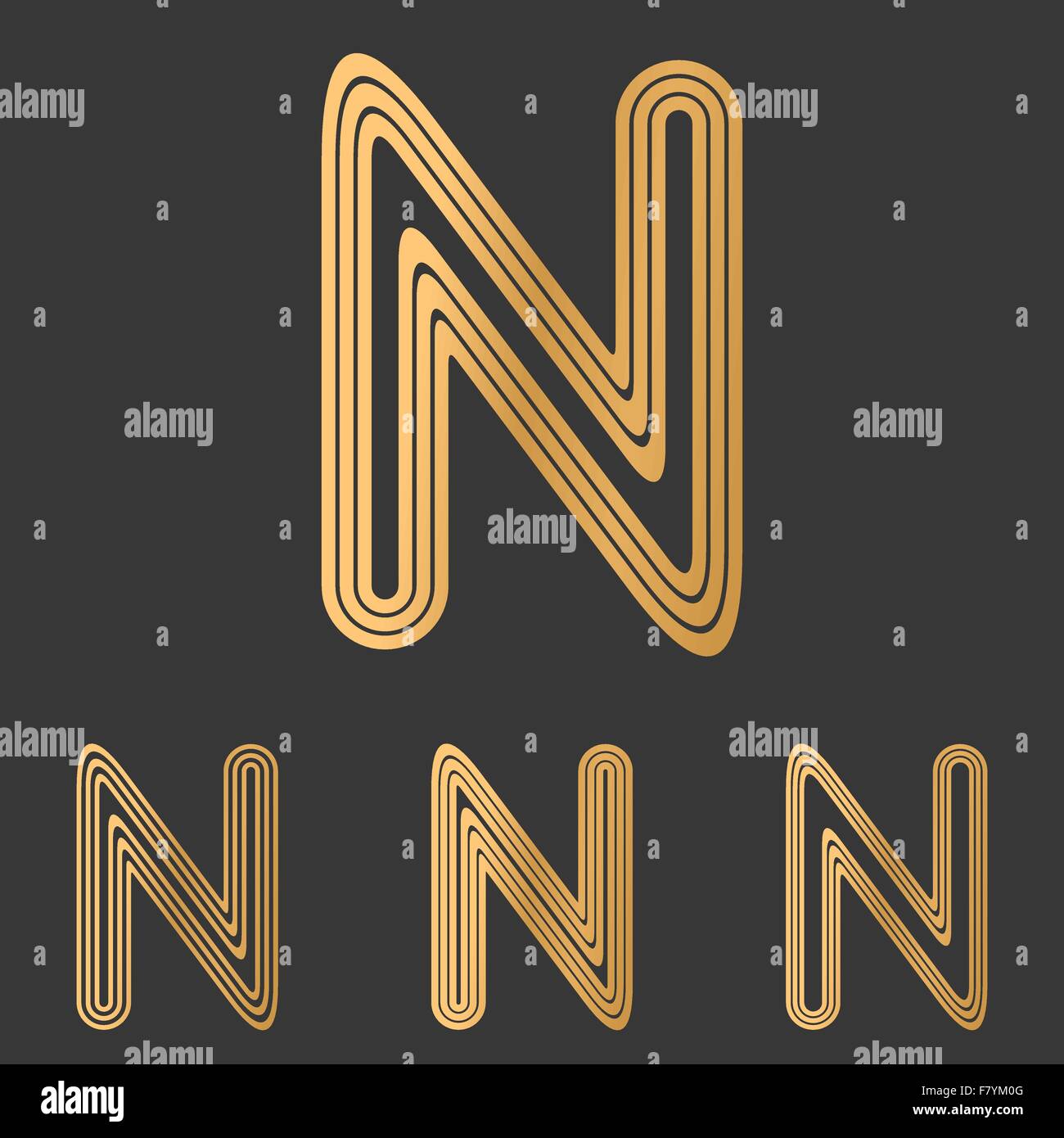 Bronze line n logo design set Stock Vector Image & Art - Alamy