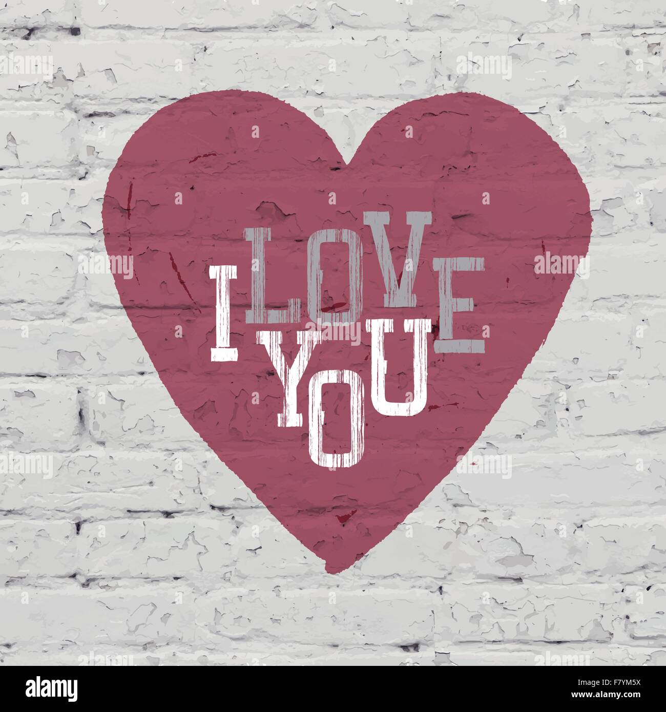 Heart Symbol On Brick Wall. Vector Stock Vector Image & Art - Alamy