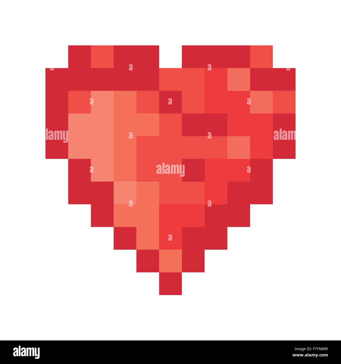 Pixel heart vector red Cut Out Stock Images & Pictures - Alamy