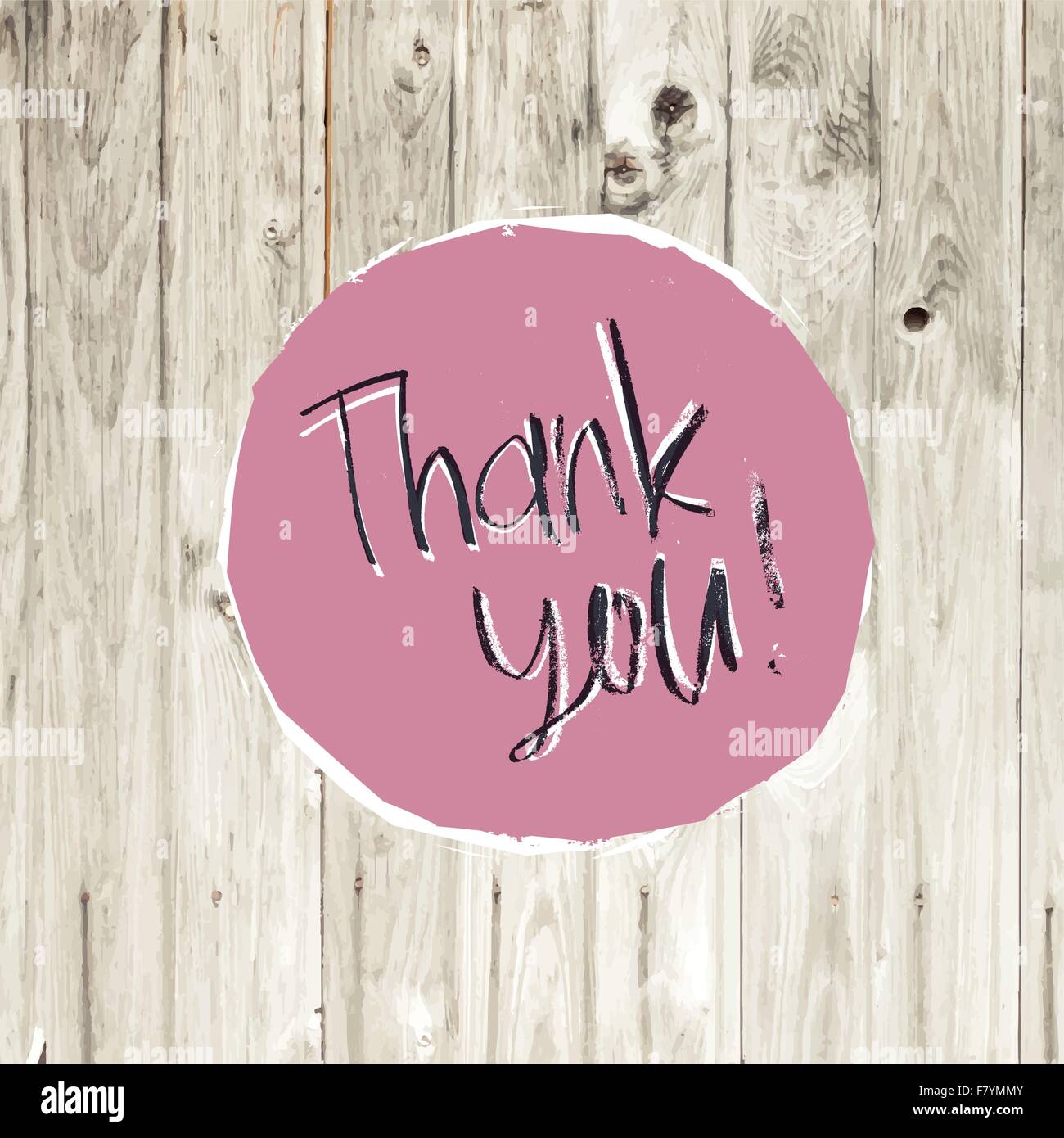Thank You Card On Hardwood Texture. Vector Stock Vector Image & Art - Alamy