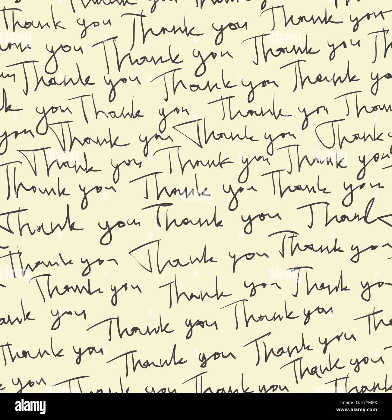 Hand-drawn "Thank you" seamless pattern. Vector Stock Vector Image ...