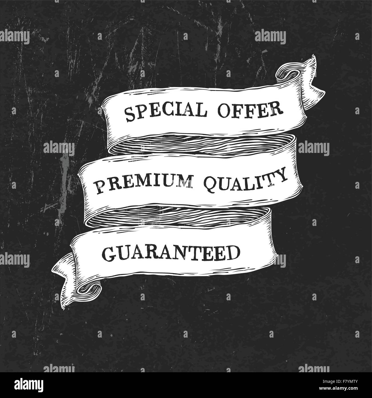 Vintage grunge black and white ribbon template. Vector Stock Vector ...