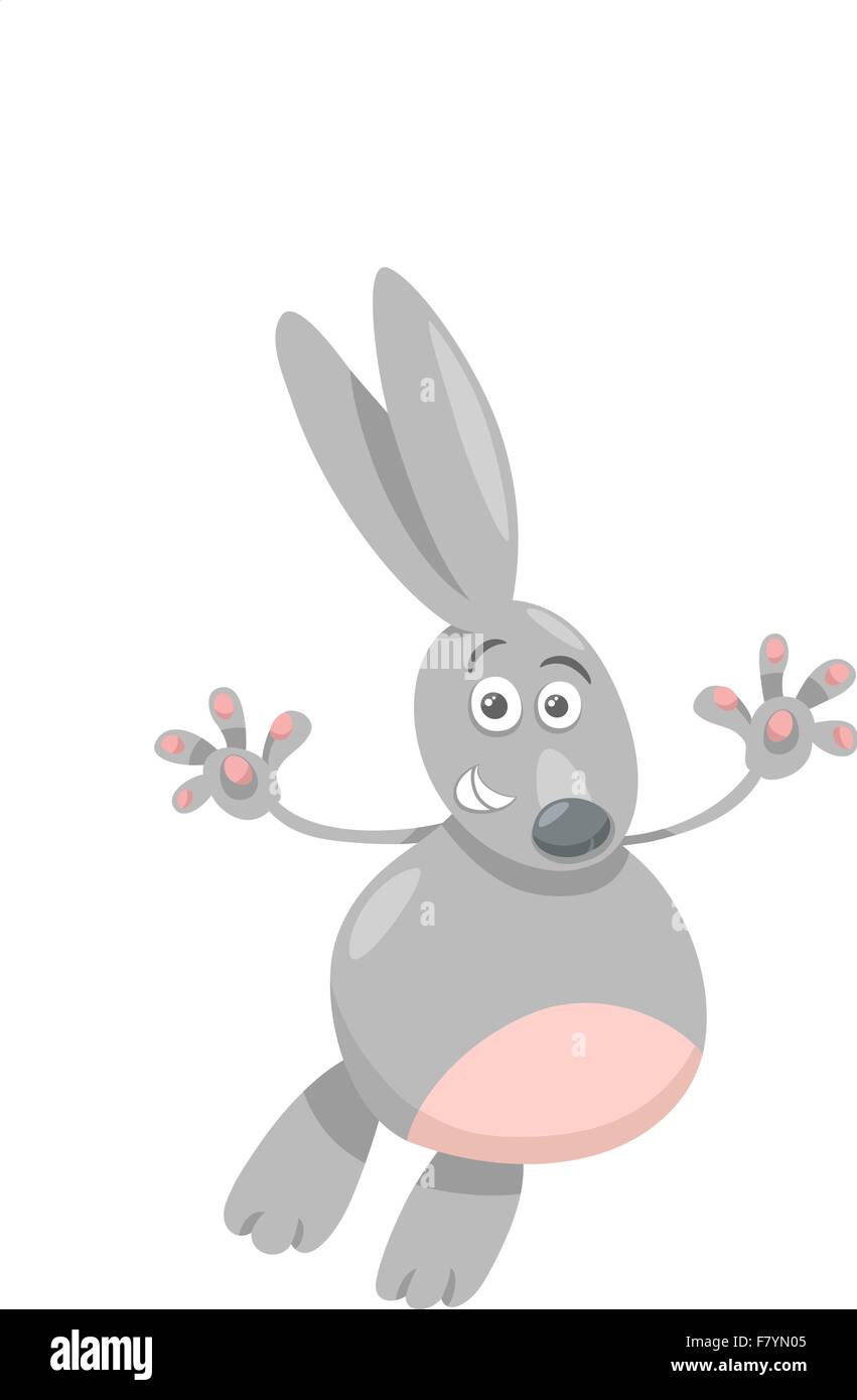 funny gray rabbit cartoon illustration Stock Vector Image & Art - Alamy