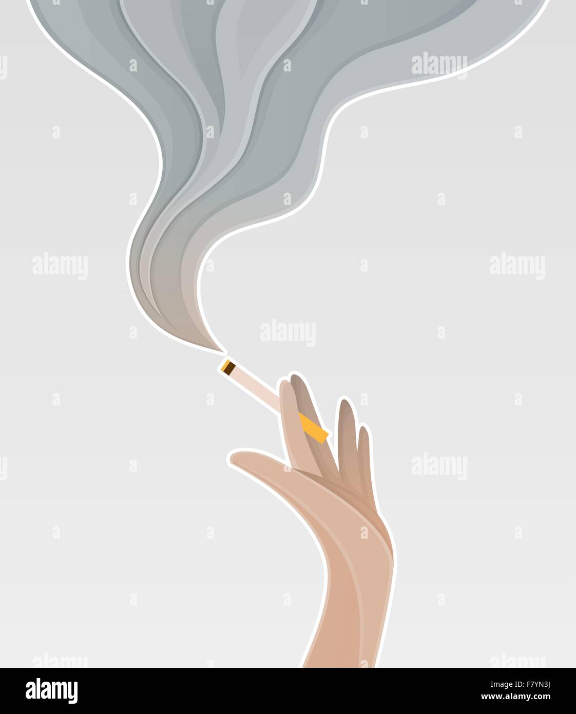 Silhouette of the hand holding a cigarette Stock Vector Image & Art - Alamy