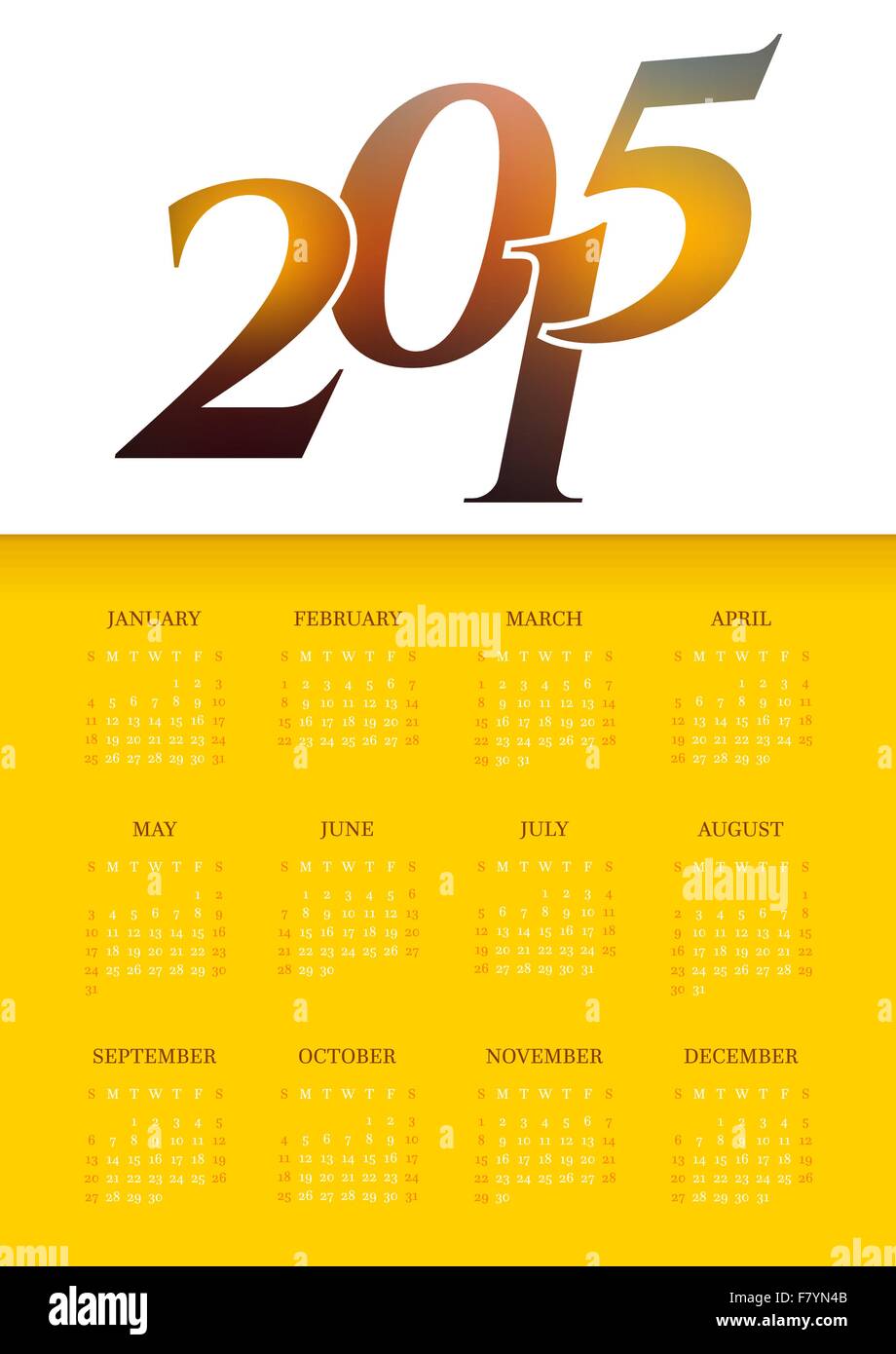 Calendar for 2015 year Stock Vector Image & Art - Alamy