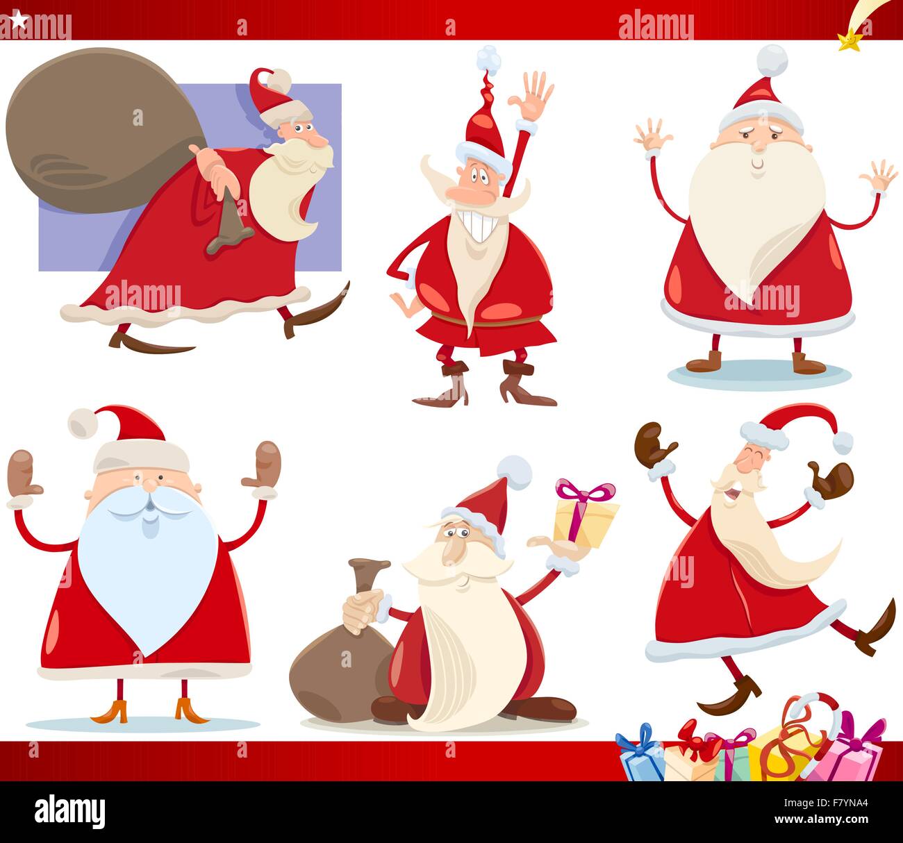 santa claus and christmas cartoon set Stock Vector Image & Art - Alamy