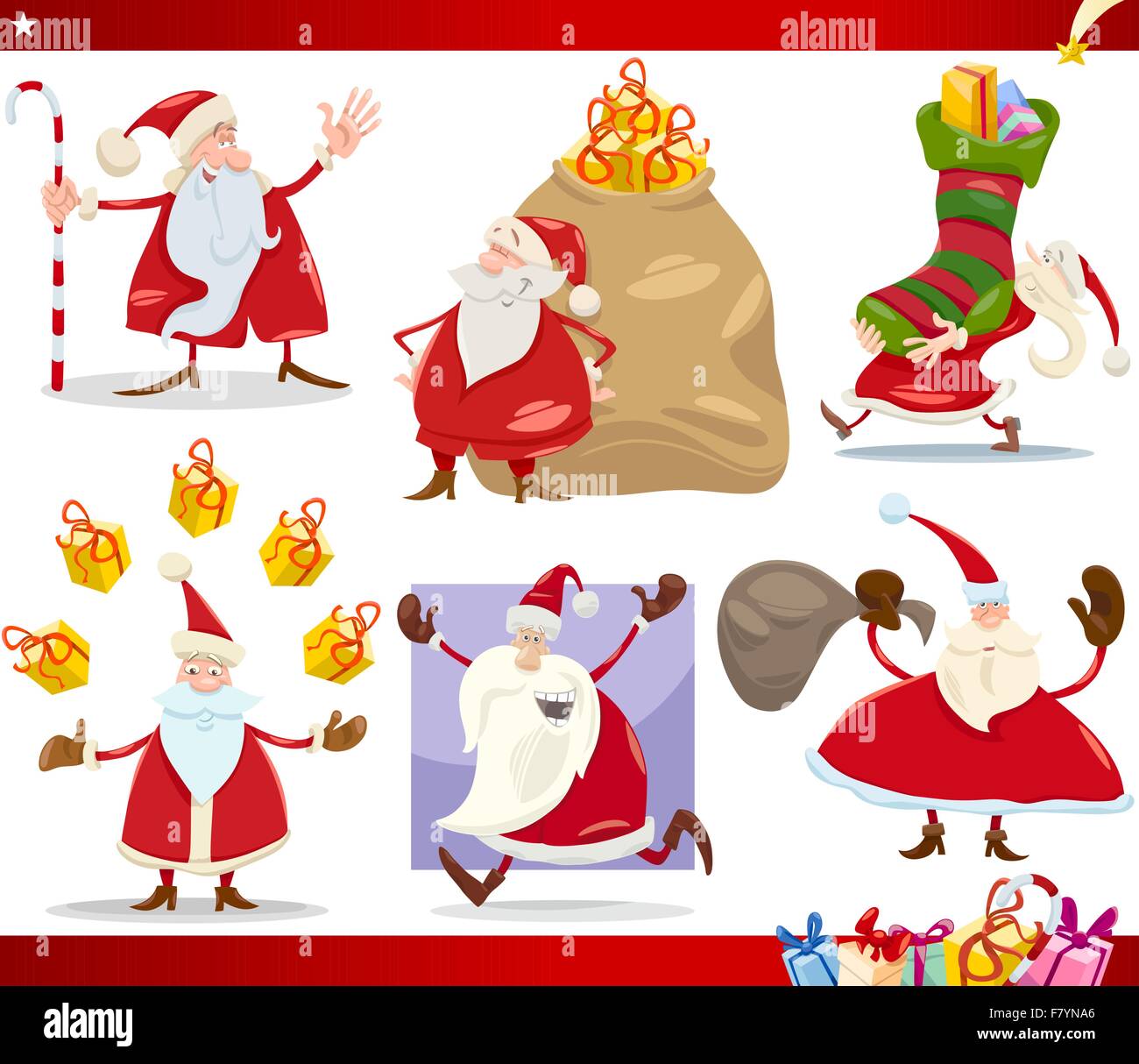 santa claus and christmas cartoon set Stock Vector Image & Art - Alamy