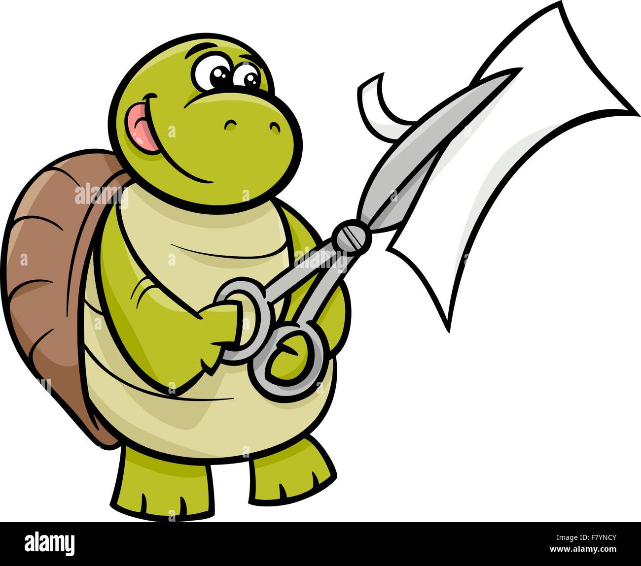 turtle with scissors cartoon illustration Stock Vector Image & Art - Alamy
