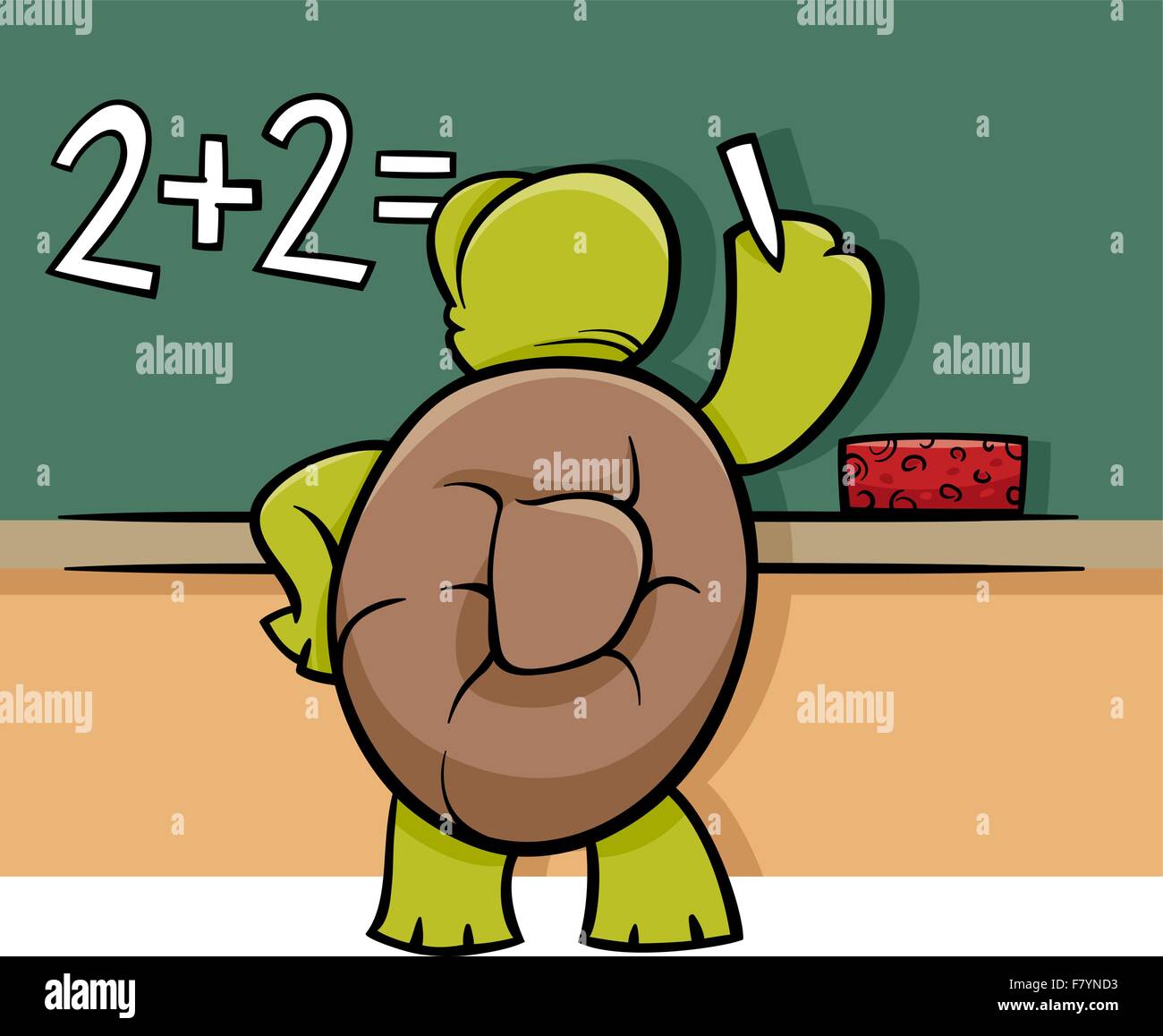 turtle at blackboard cartoon illustration Stock Vector Image & Art - Alamy