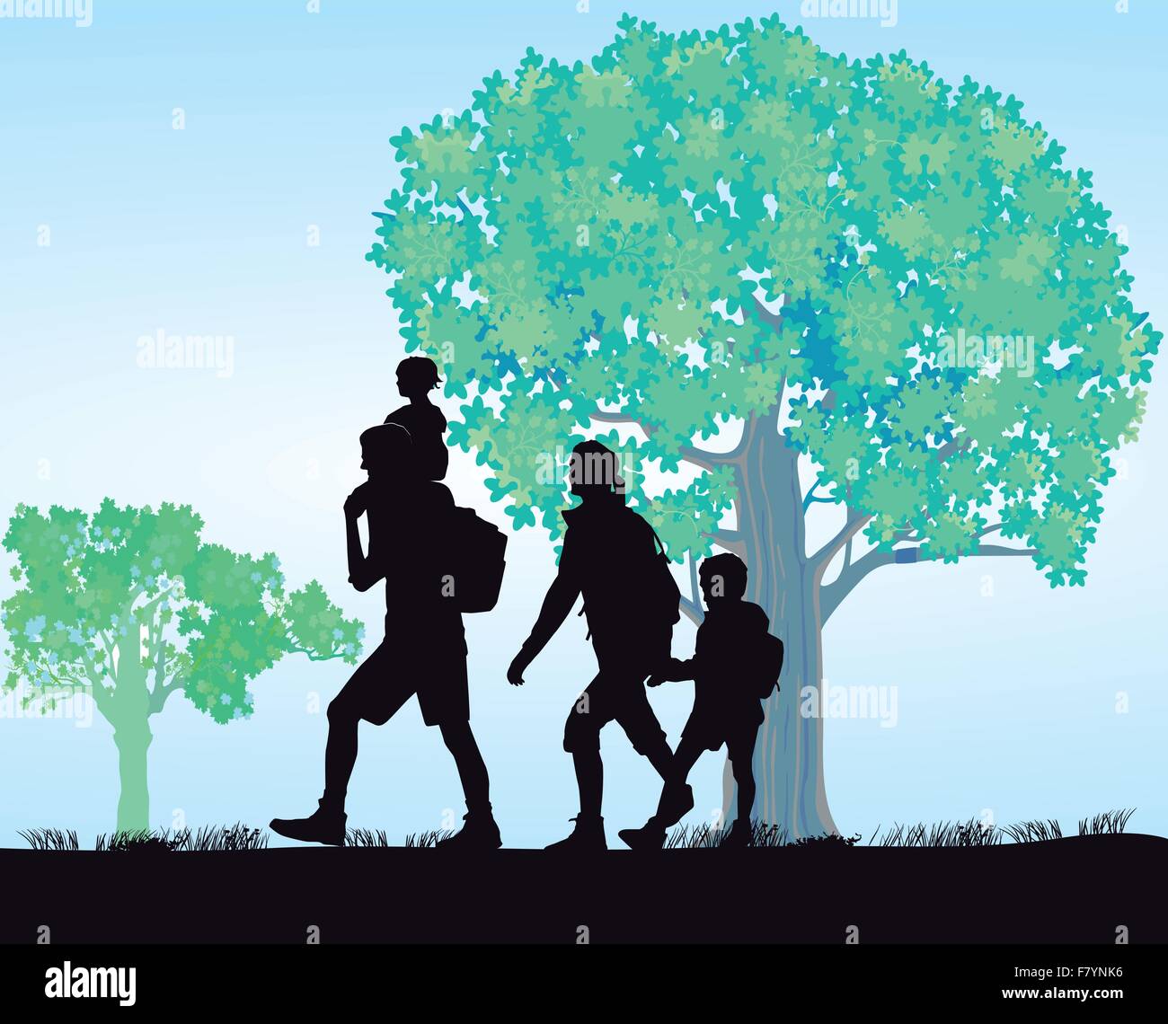 Parents couple kids in Stock Vector Images - Alamy