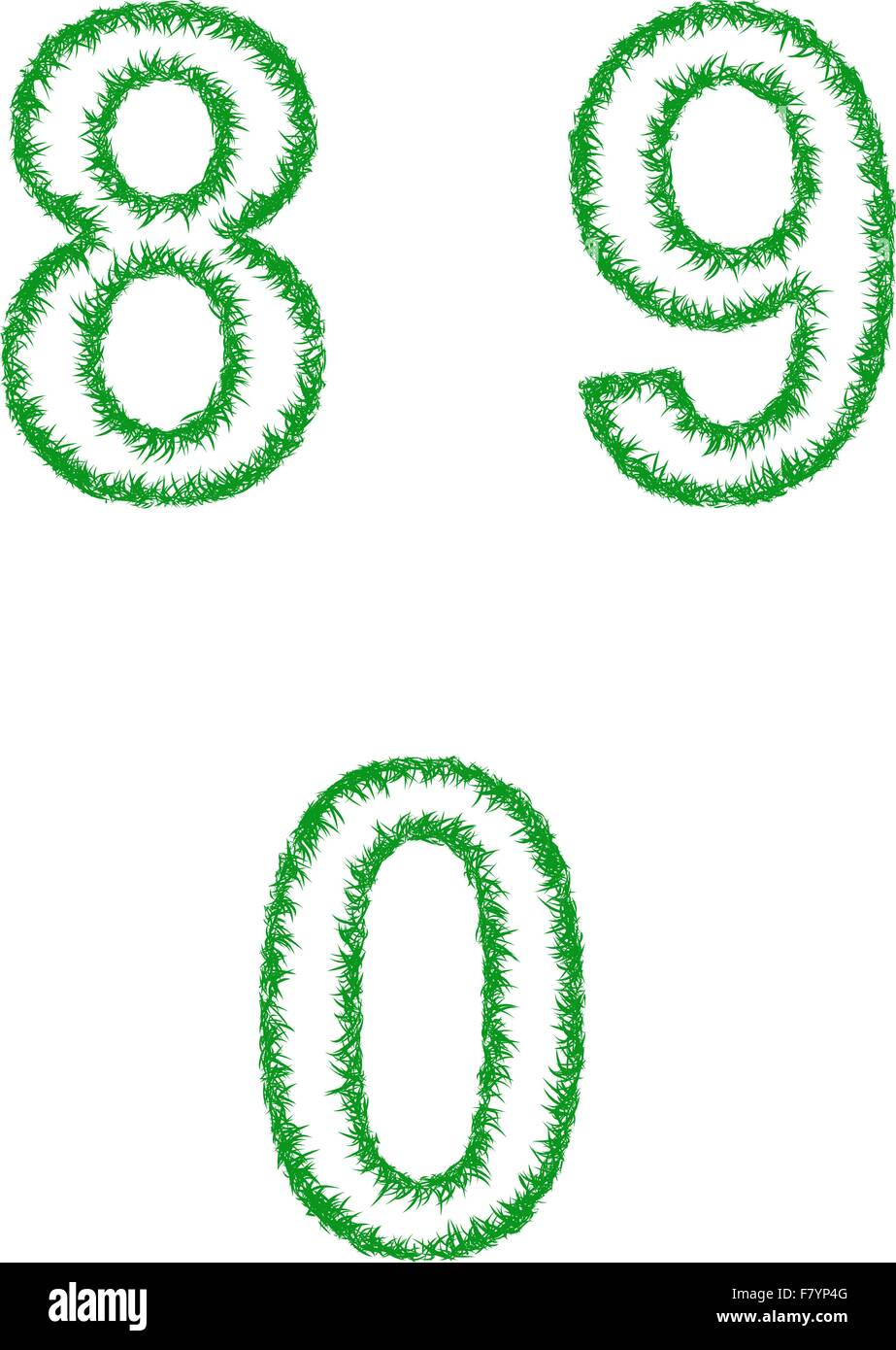 Line art font set - numbers 8, 9, 0 Stock Vector Image & Art - Alamy