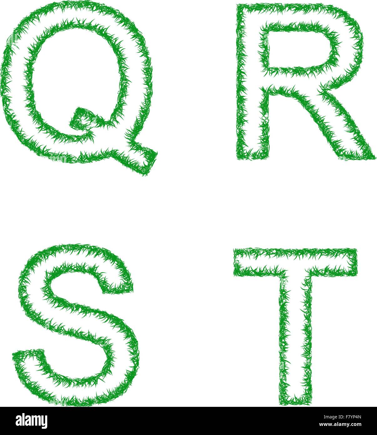 Green grass font set - letters Q, R, S, T Stock Vector Image & Art - Alamy