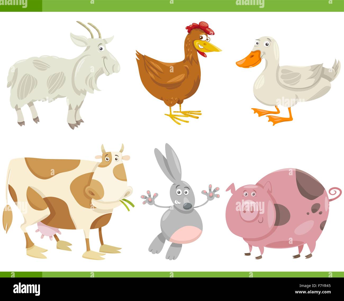 farm animals cartoon set illustration Stock Vector Image & Art - Alamy