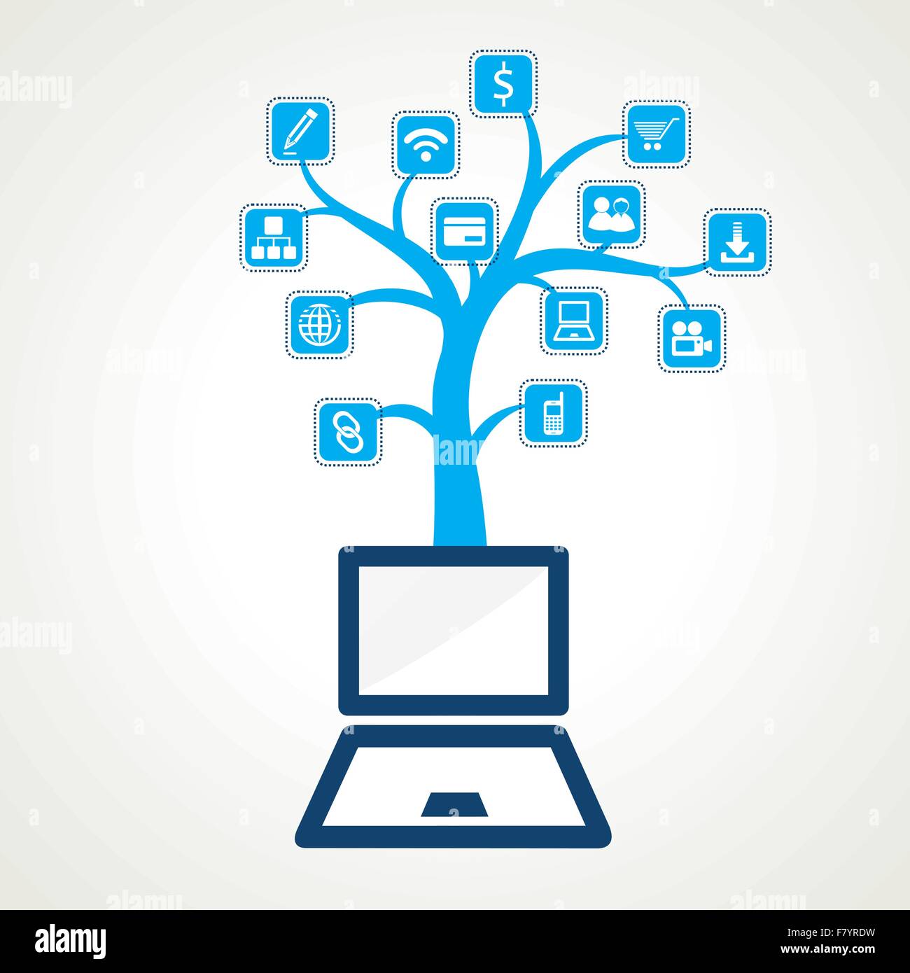 social media icon tree stock vector Stock Vector Image & Art - Alamy