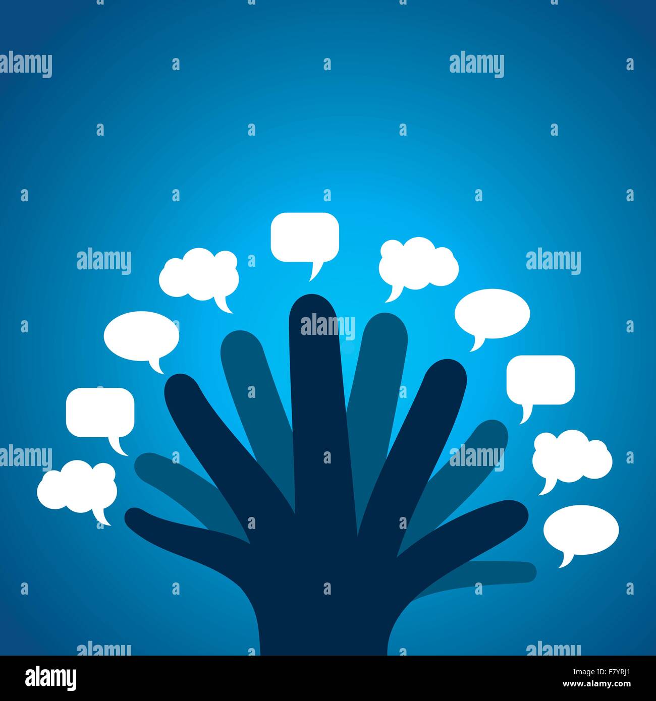 hand with message bubble stock vector Stock Vector Image & Art - Alamy
