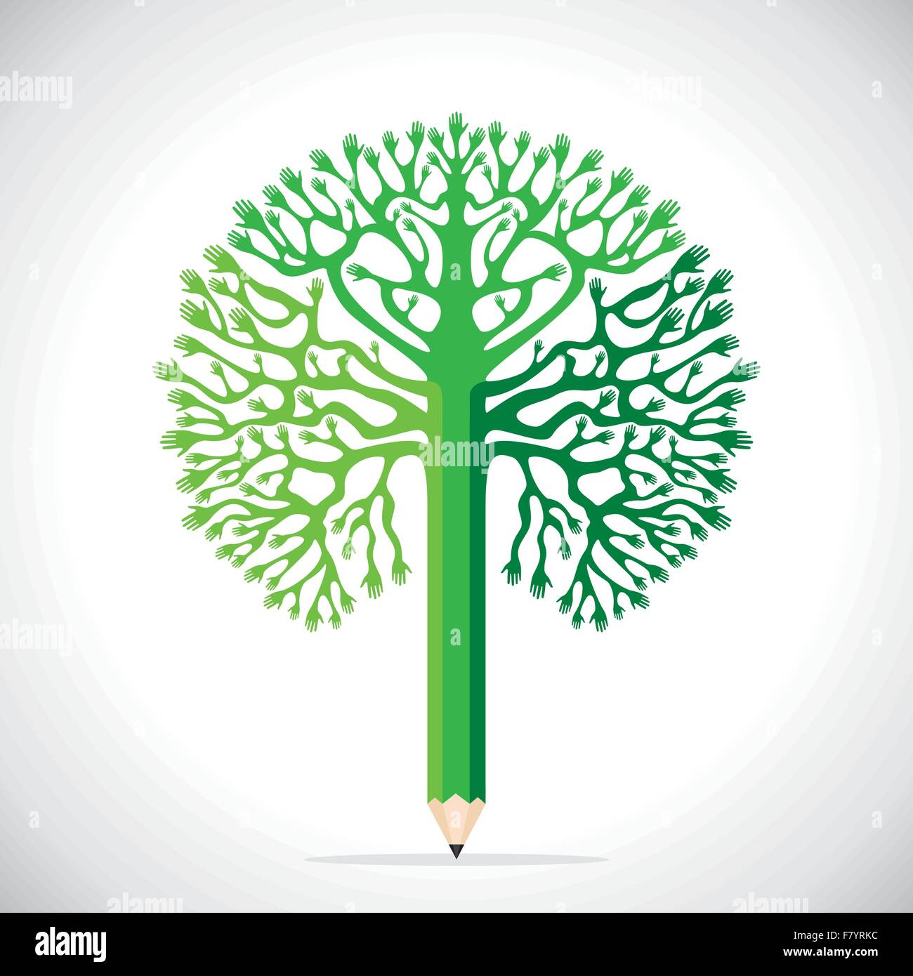 green hand tree stock vector Stock Vector Image & Art - Alamy
