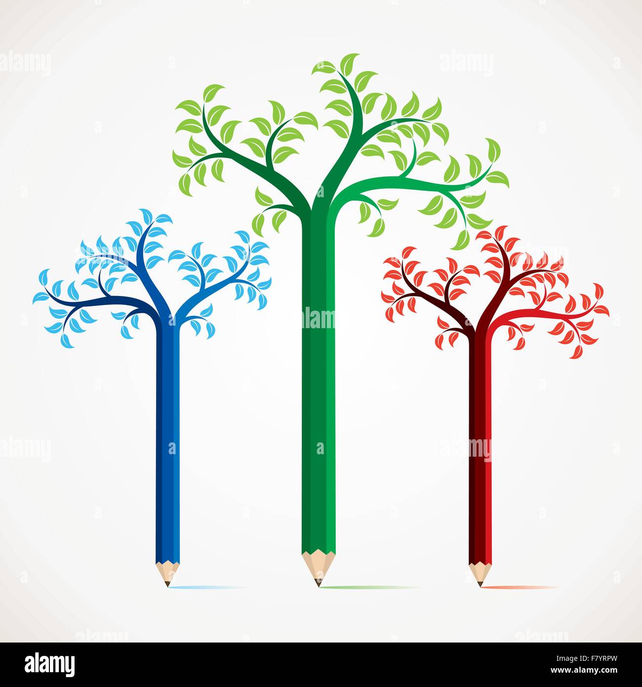 colorful pencil tree Stock Vector Image & Art - Alamy