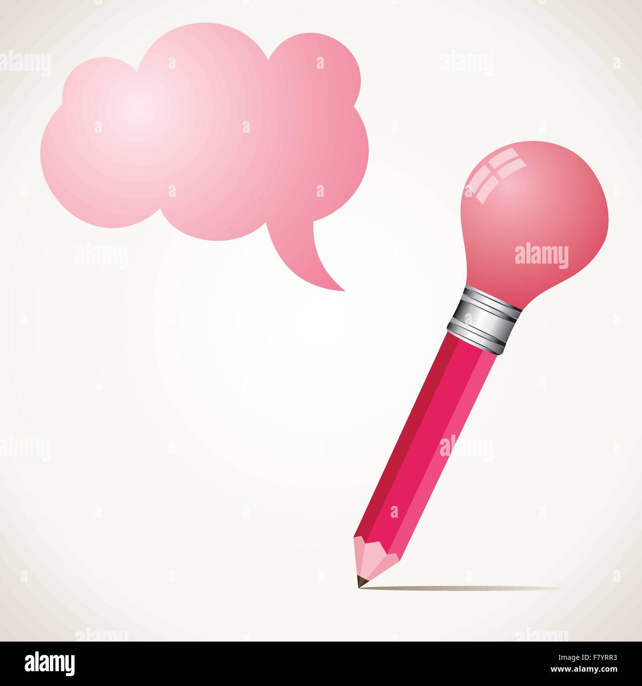 pink bulb pencil with message bubble Stock Vector Image & Art - Alamy