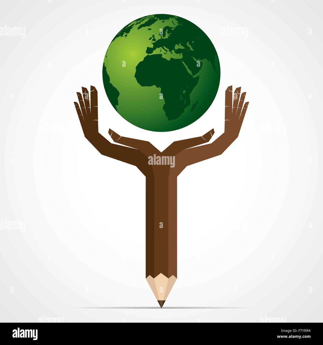 pencil hand save the world stock vector Stock Vector Image & Art - Alamy