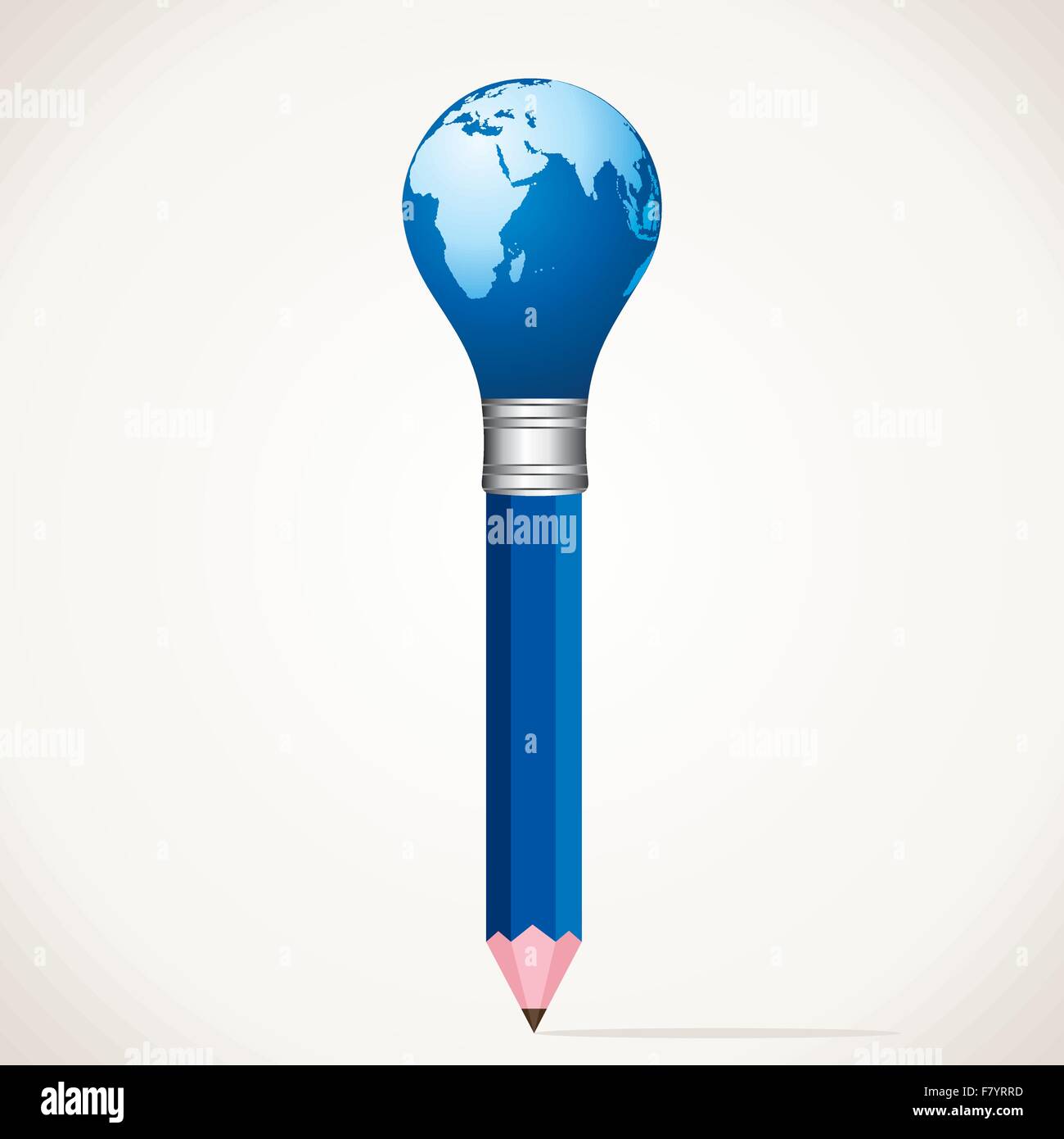 world map bulb pencil stock vector Stock Vector Image & Art - Alamy