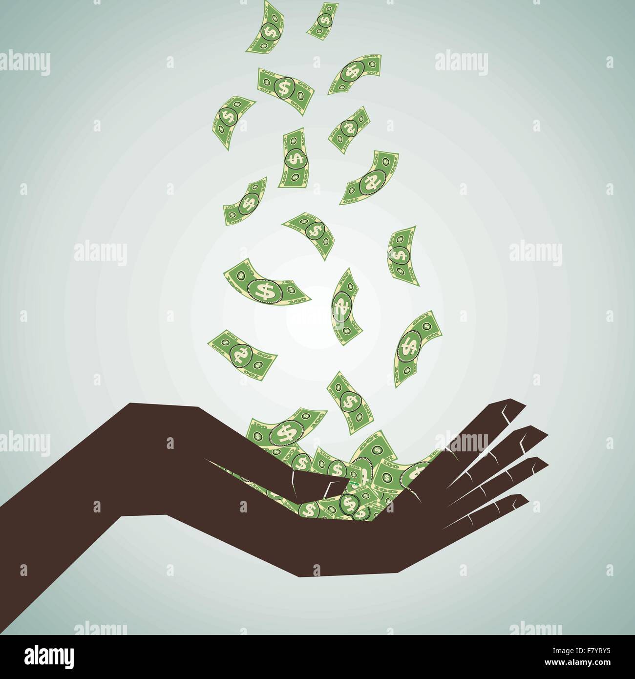 Money flying hand Stock Vector Images - Alamy
