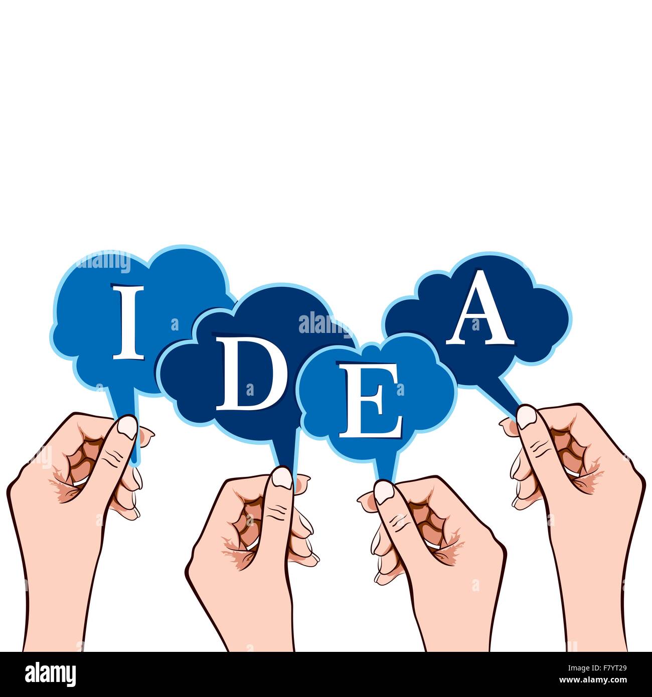 idea word in bubble message in hand Stock Vector Image & Art - Alamy