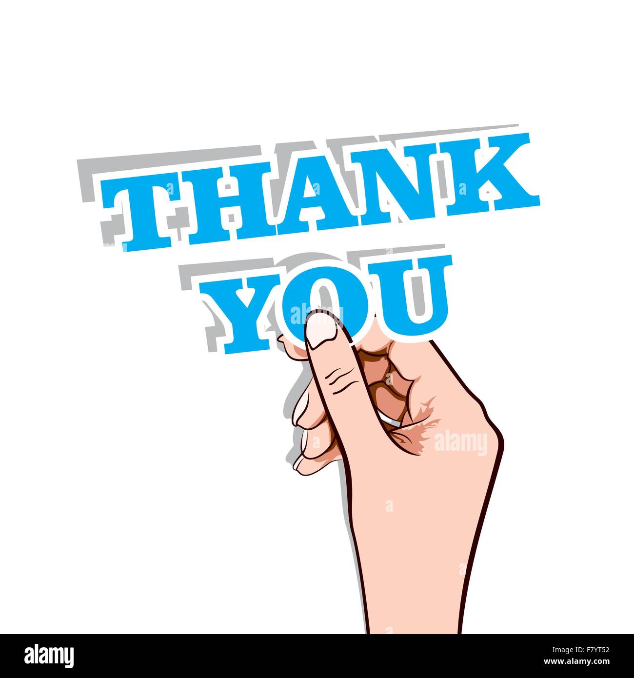 thank you sticker in hand Stock Vector Image & Art - Alamy
