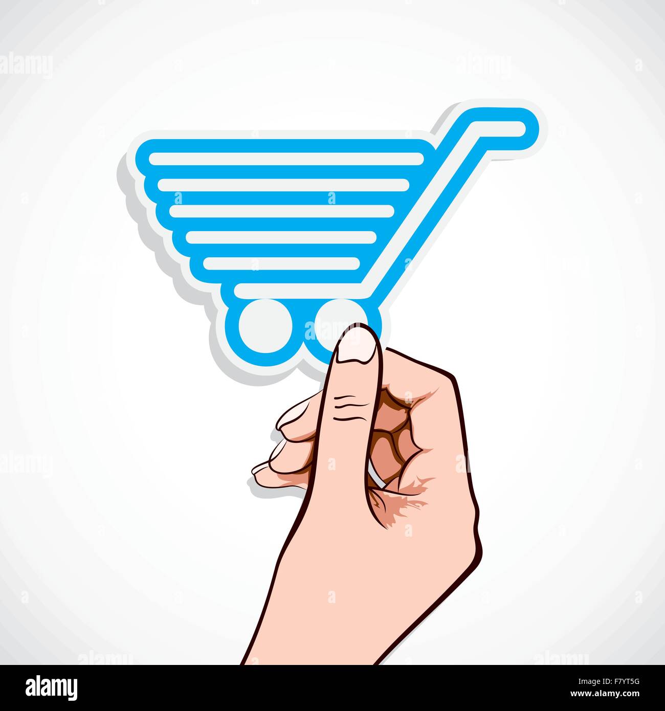 shopping cart sticker in hand Stock Vector Image & Art - Alamy