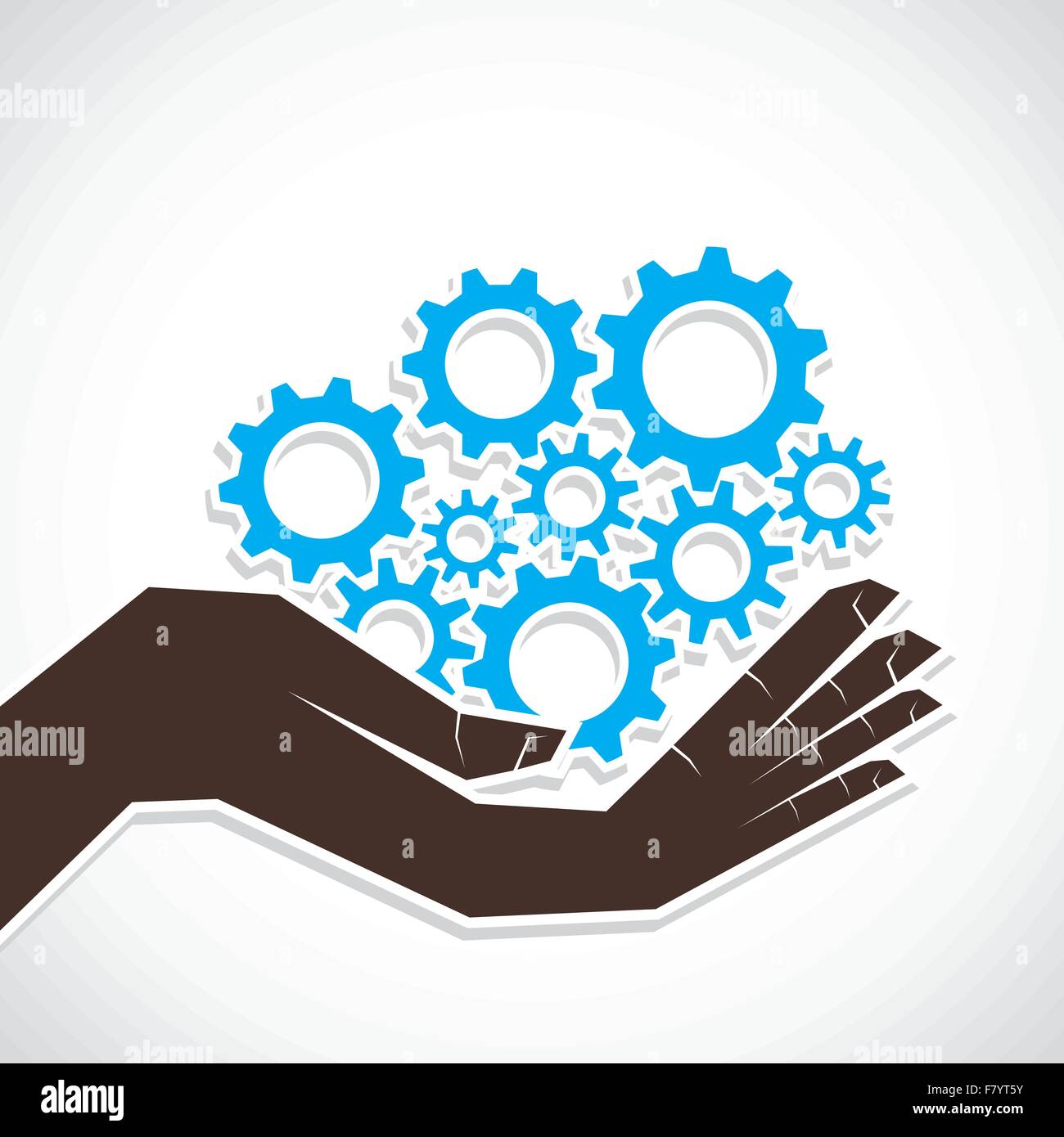 blue gear in hand Stock Vector Image & Art - Alamy