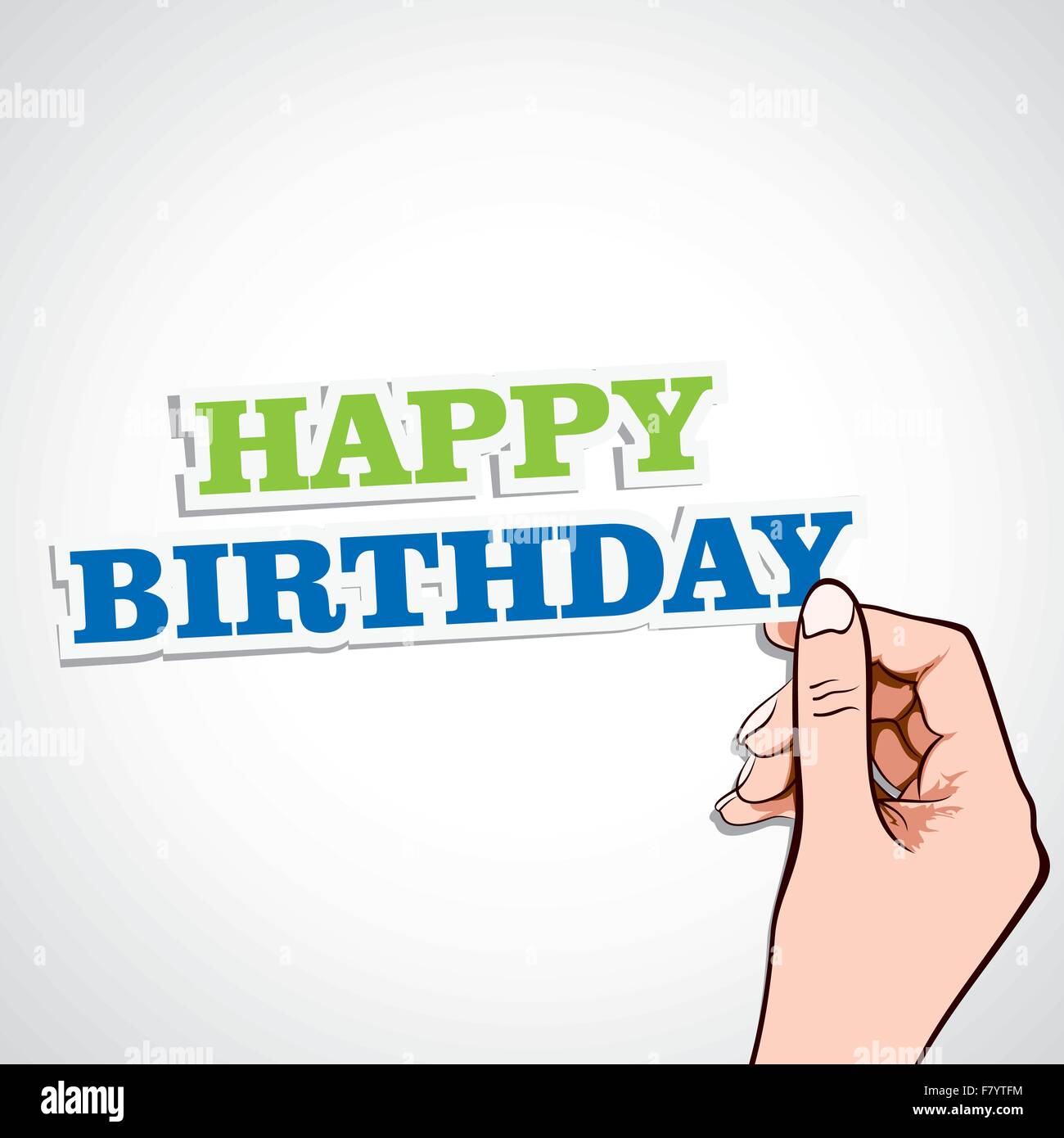 happy birthday word in hand Stock Vector Image & Art - Alamy