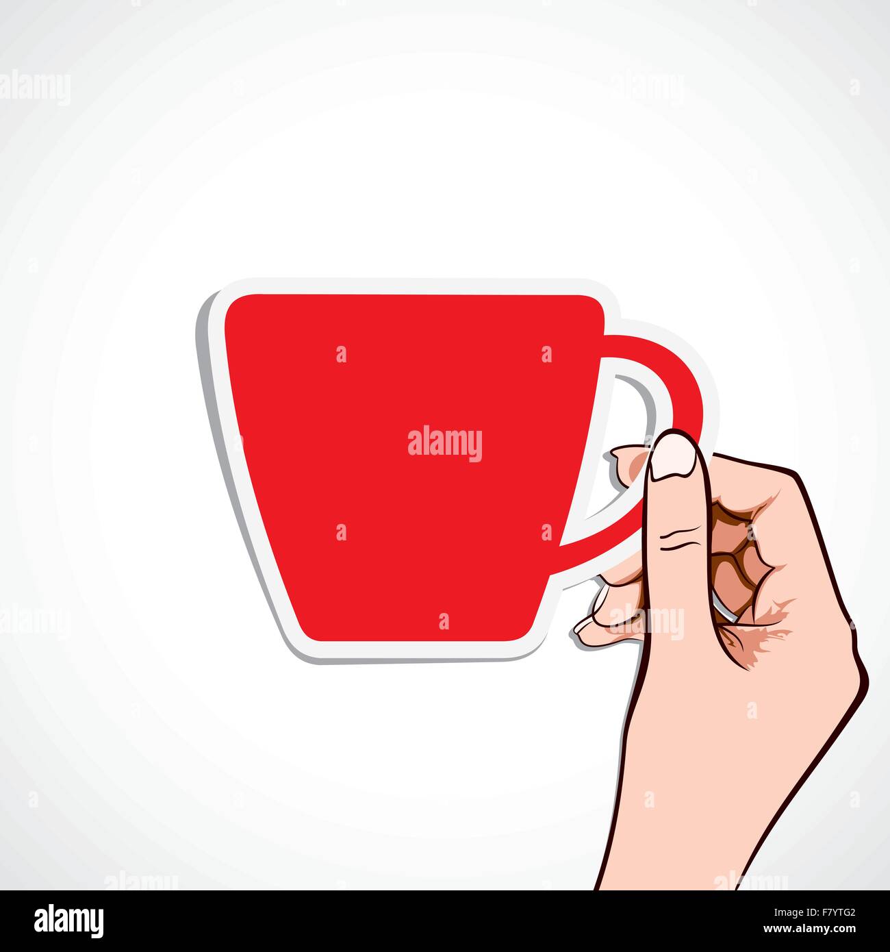 Red ceramic cup in Stock Vector Images - Alamy