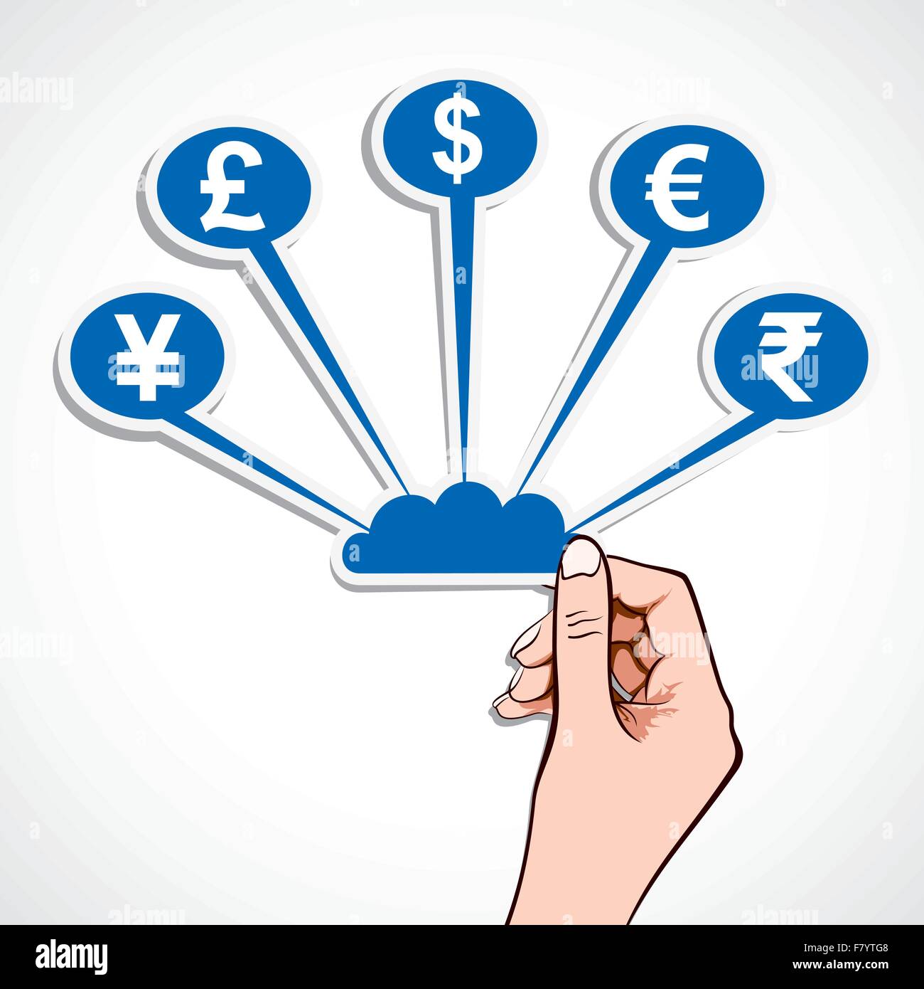 creative currency symbol icon in hand Stock Vector Image & Art - Alamy