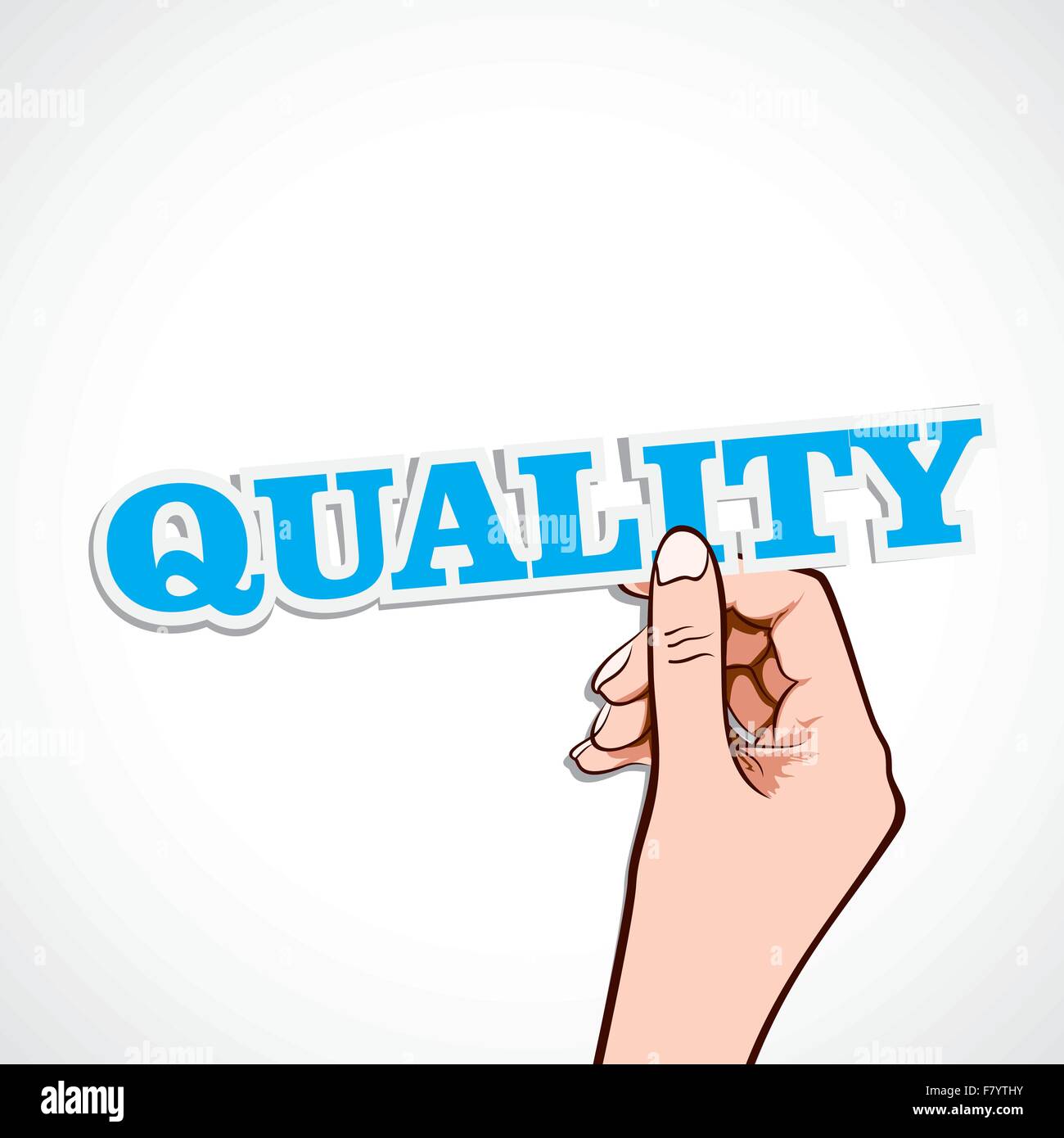 quality word in hand Stock Vector Image & Art - Alamy