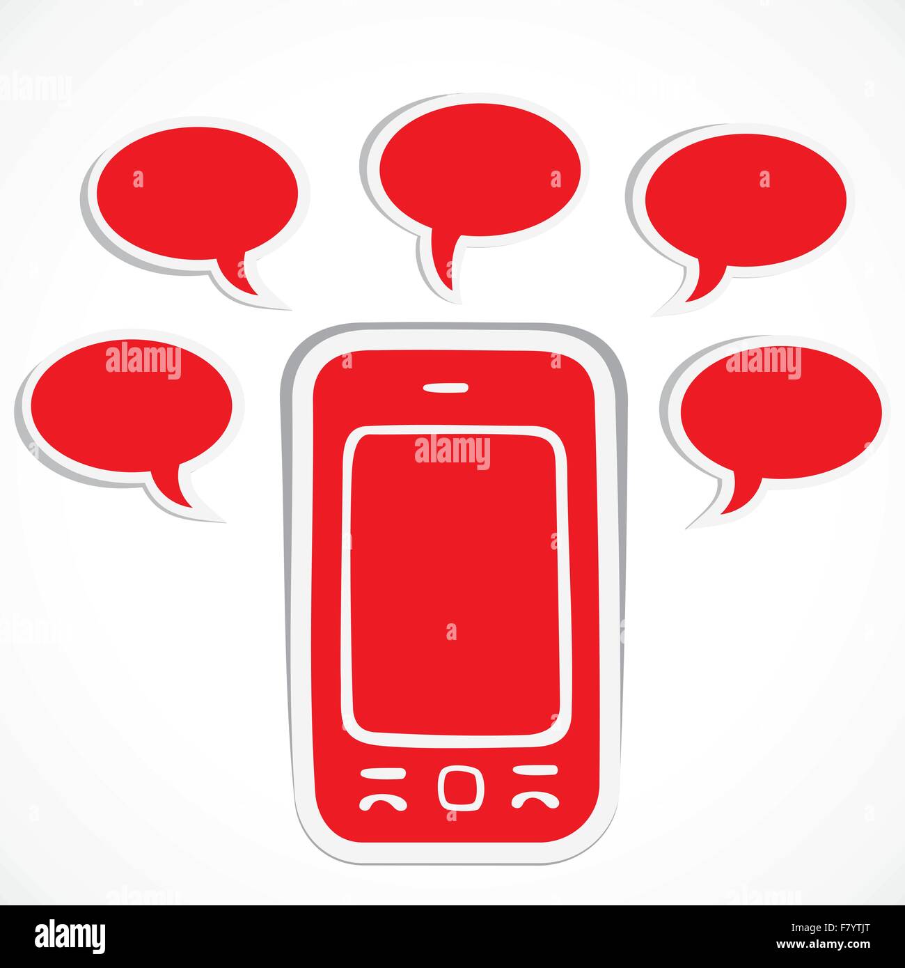 red mobile with message bubble Stock Vector Image & Art - Alamy