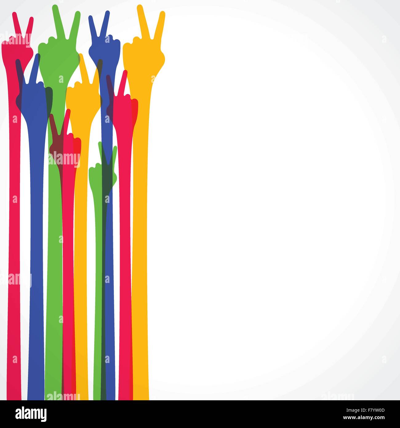 colorful hand show victory sign Stock Vector Image & Art - Alamy